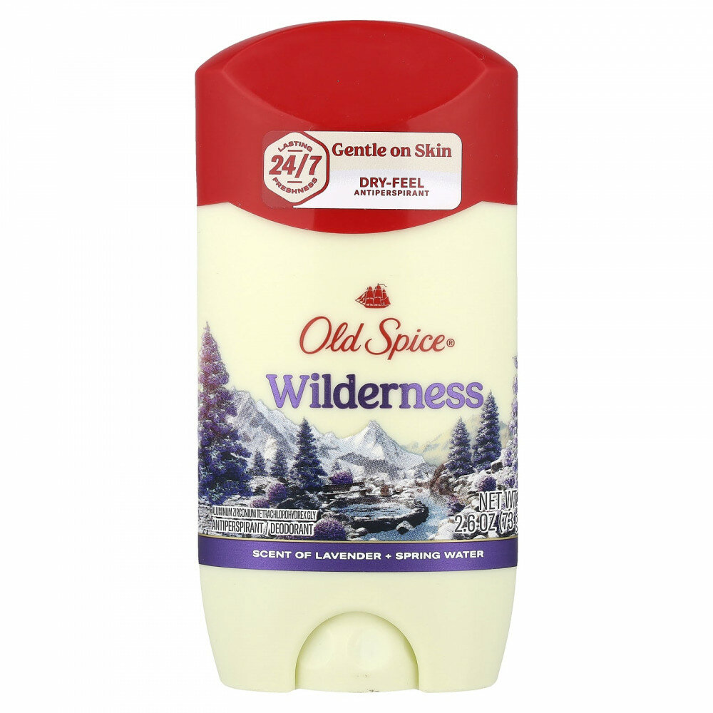 Old Spice, дезодорант-антиперспирант, дикая природа лаванды и родниковой воды, 73 г (2,6 унции)