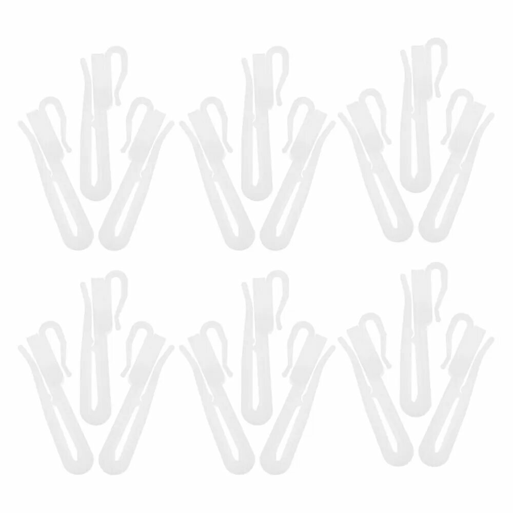 Регулируемые пластиковые крючки для занавесок белого цвета для домашнего применения 80 штук