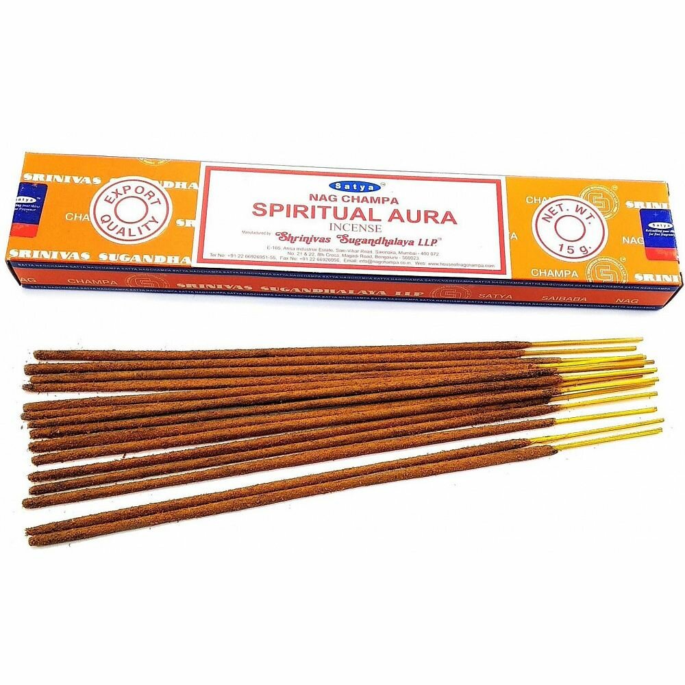 Nag Champa Spiritual Aura Incense, Satya (Благовония Наг Чампа Духовная Аура, Сатья), 15 г.