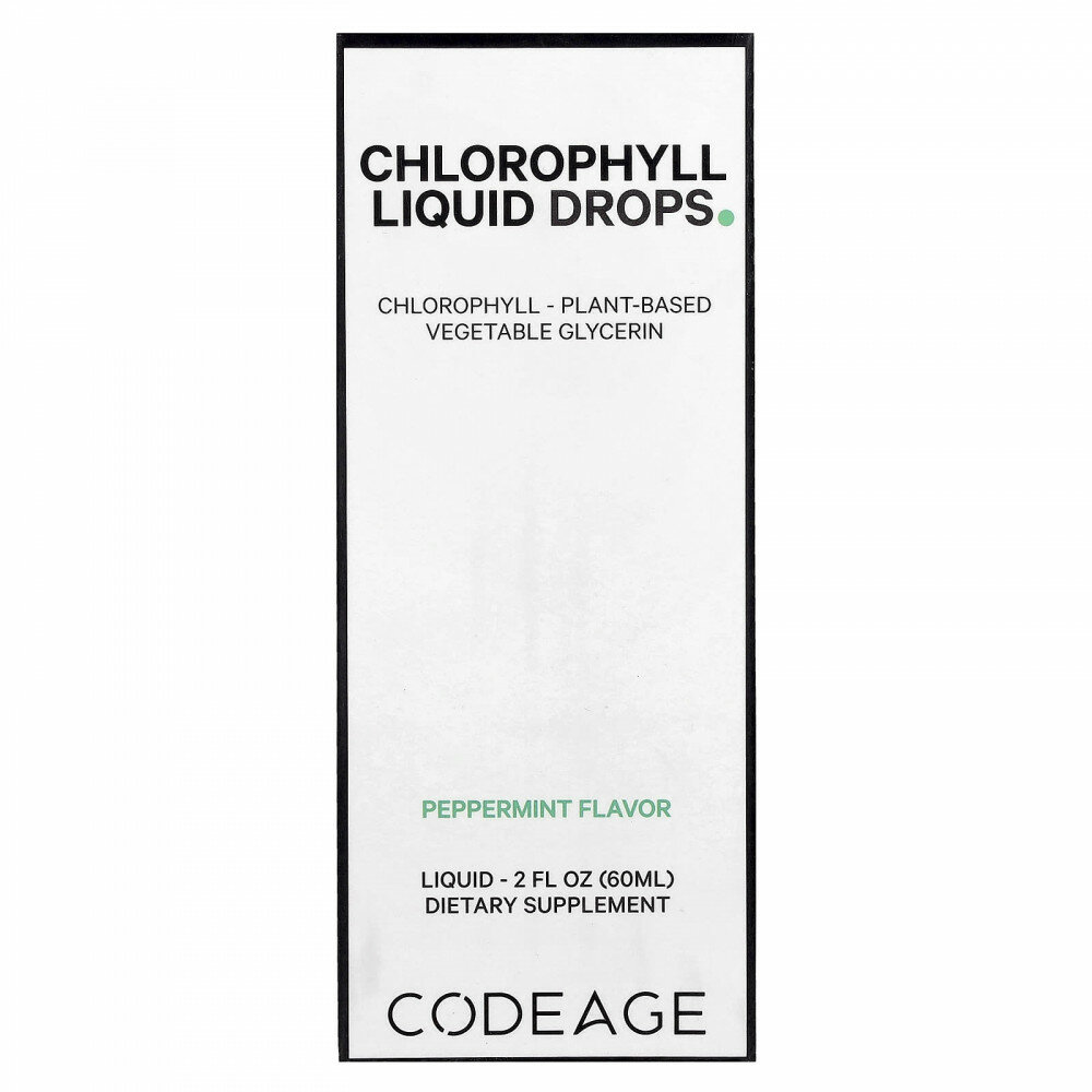 Codeage, Chlorophyll Liquid Drops, перечная мята, 60 мл (2 жидк. Унции)