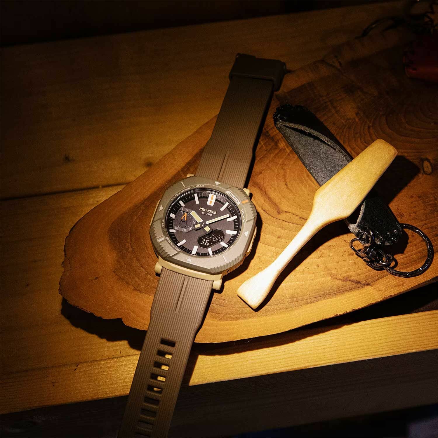 Наручные часы CASIO, бежевый, серый — фото 1