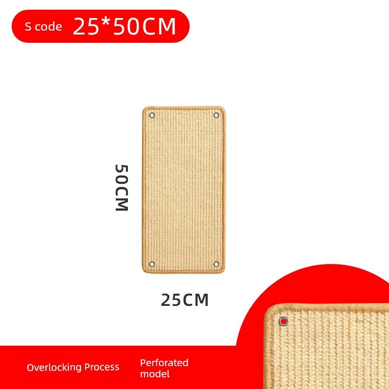 Дырчатый коврик для когтей из джута 25x50 см для кроликов, крепкий, не осыпается, в комплекте магнитная лента,