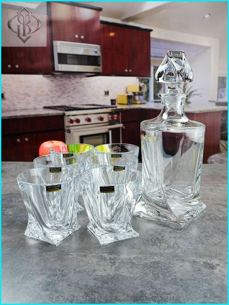 Набор для виски Crystalite Bohemia "Quadro", 7 предметов