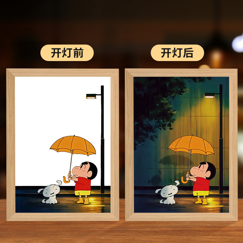 Тщательно отобранная терапевтическая ночная лампа с изображением Крейона Шин-чана, украшение для спальни, декоративная картина, креативная атмосферная лампа, подарок на день рождения.