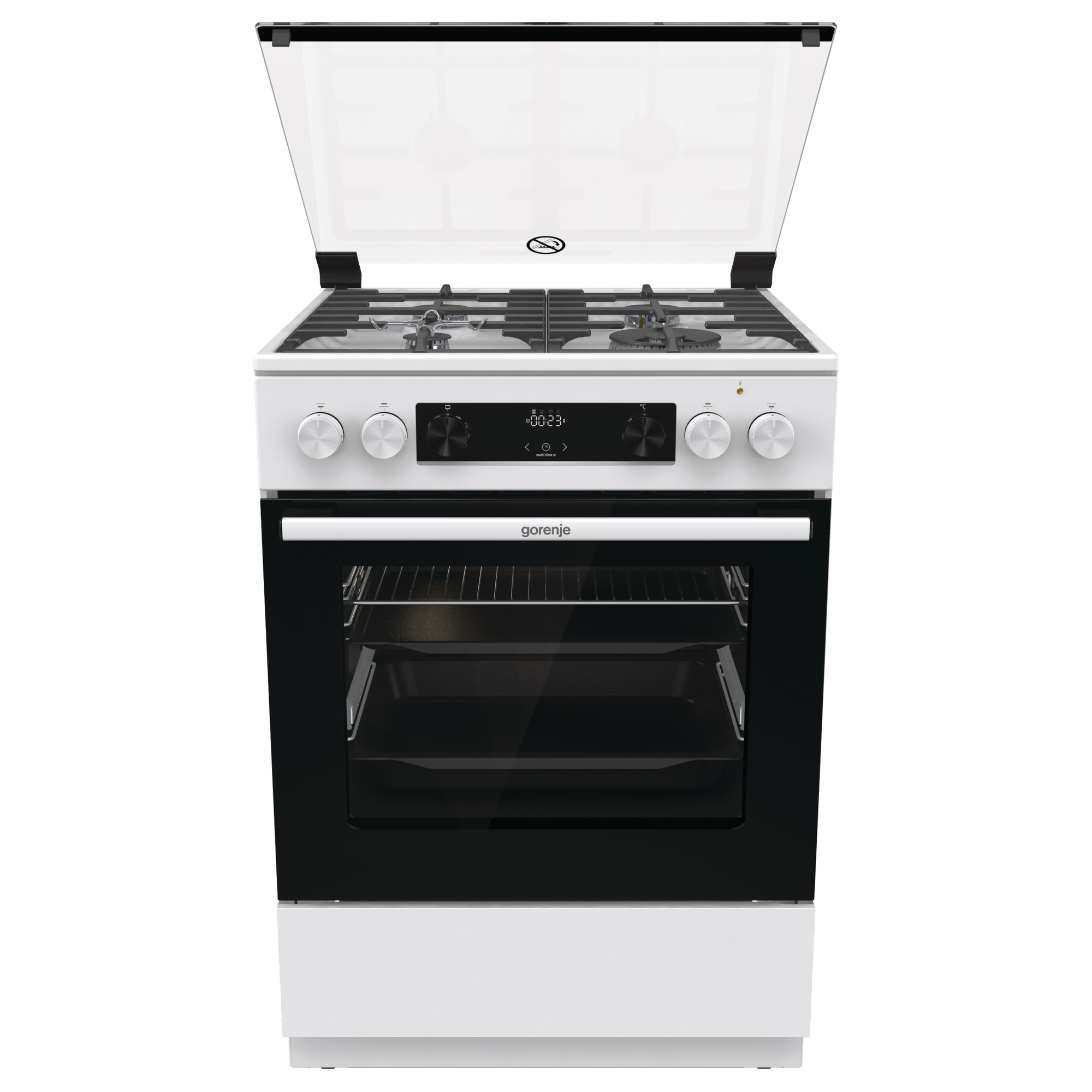 Комбинированная плита Gorenje GKS6C70WA, Класс: А, 71 л, плавное закрывание дверцы, белая