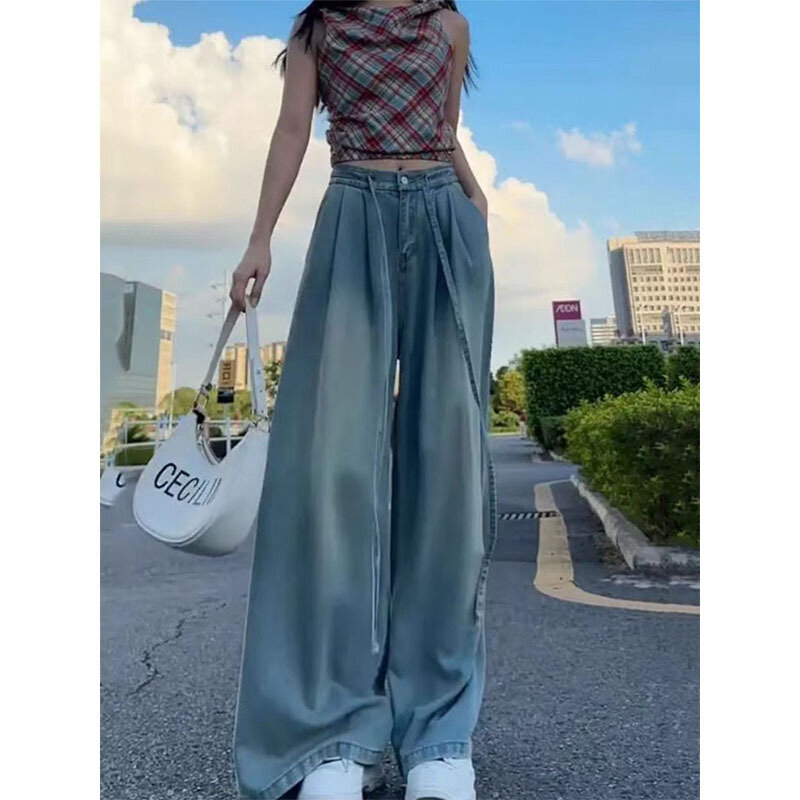 LI Mall Унисекс джинсы рваные пустынный стиль прямые для скейтбординга деним