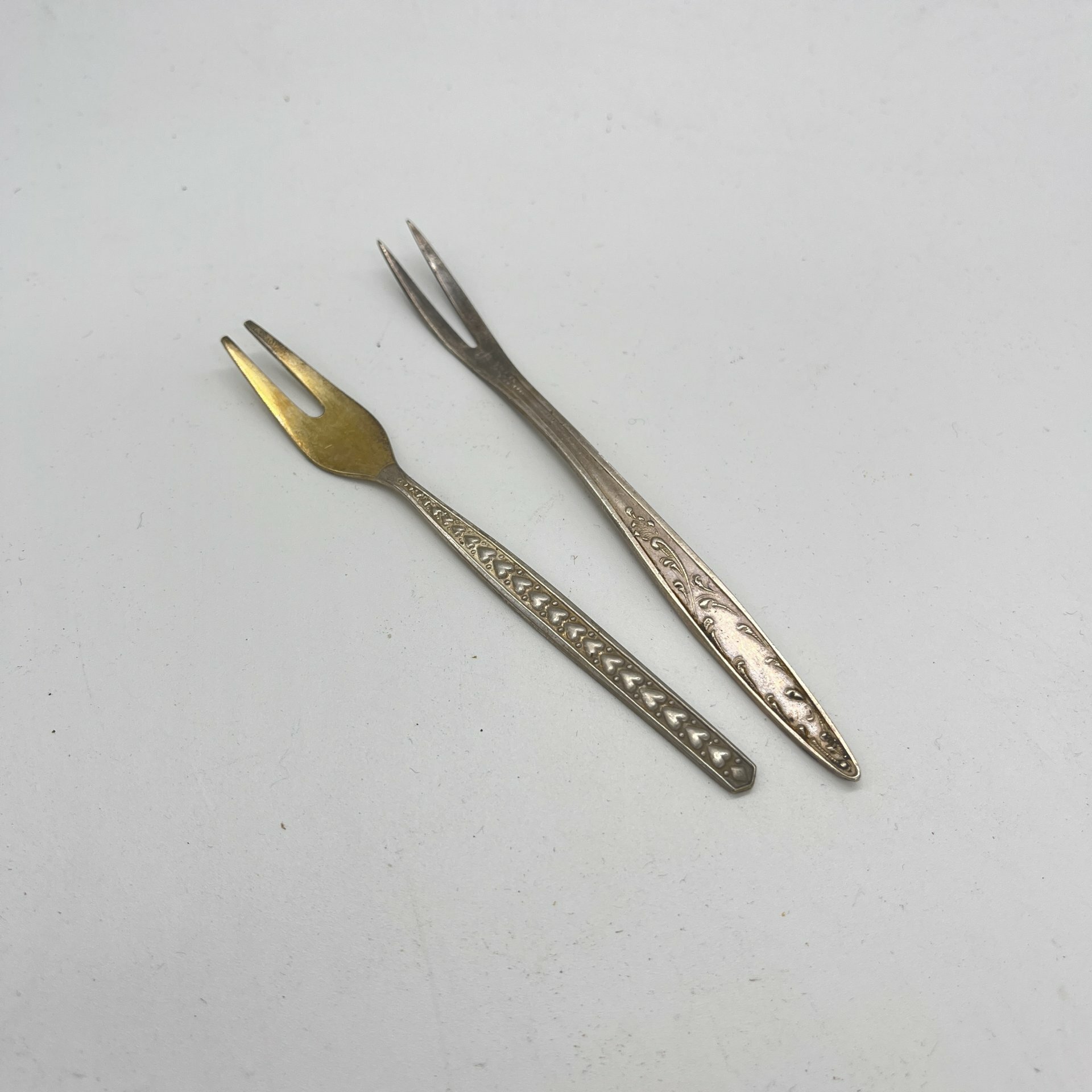 Набор из 2 вилок для лимона (подбор), мельхиор (медь-никель), СССР, 1960-1980 гг.