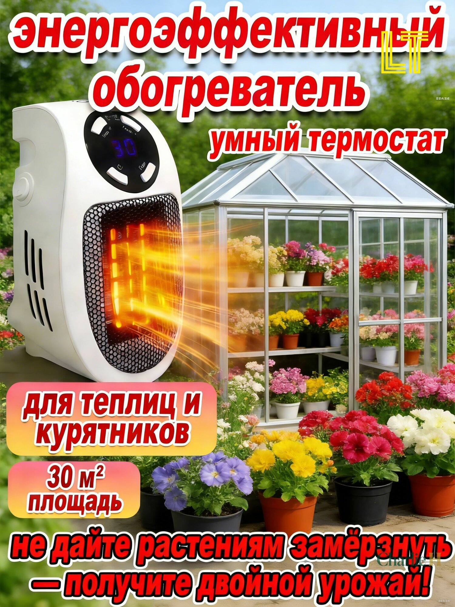 Инфракрасный обогреватель для теплиц с терморегулятором