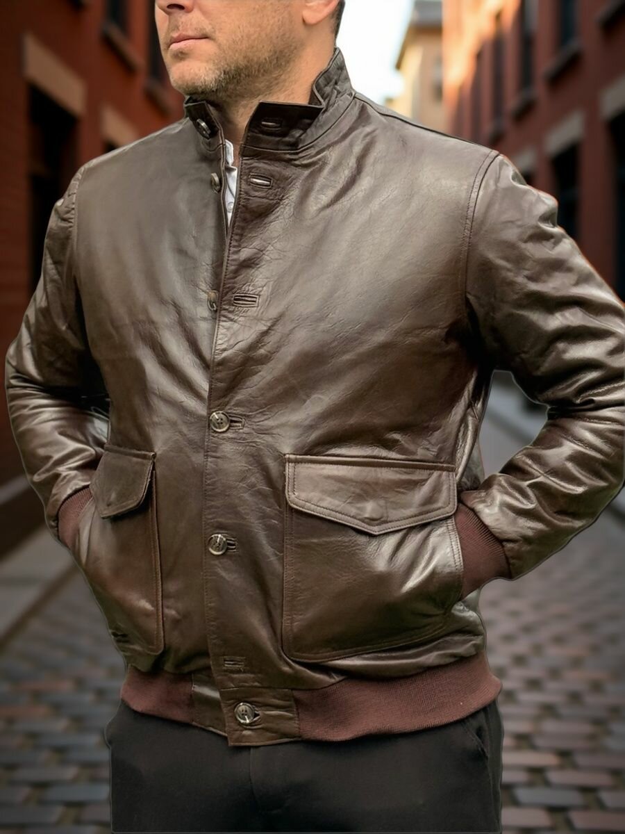 Куртка кожаная  Весна-лето 2025