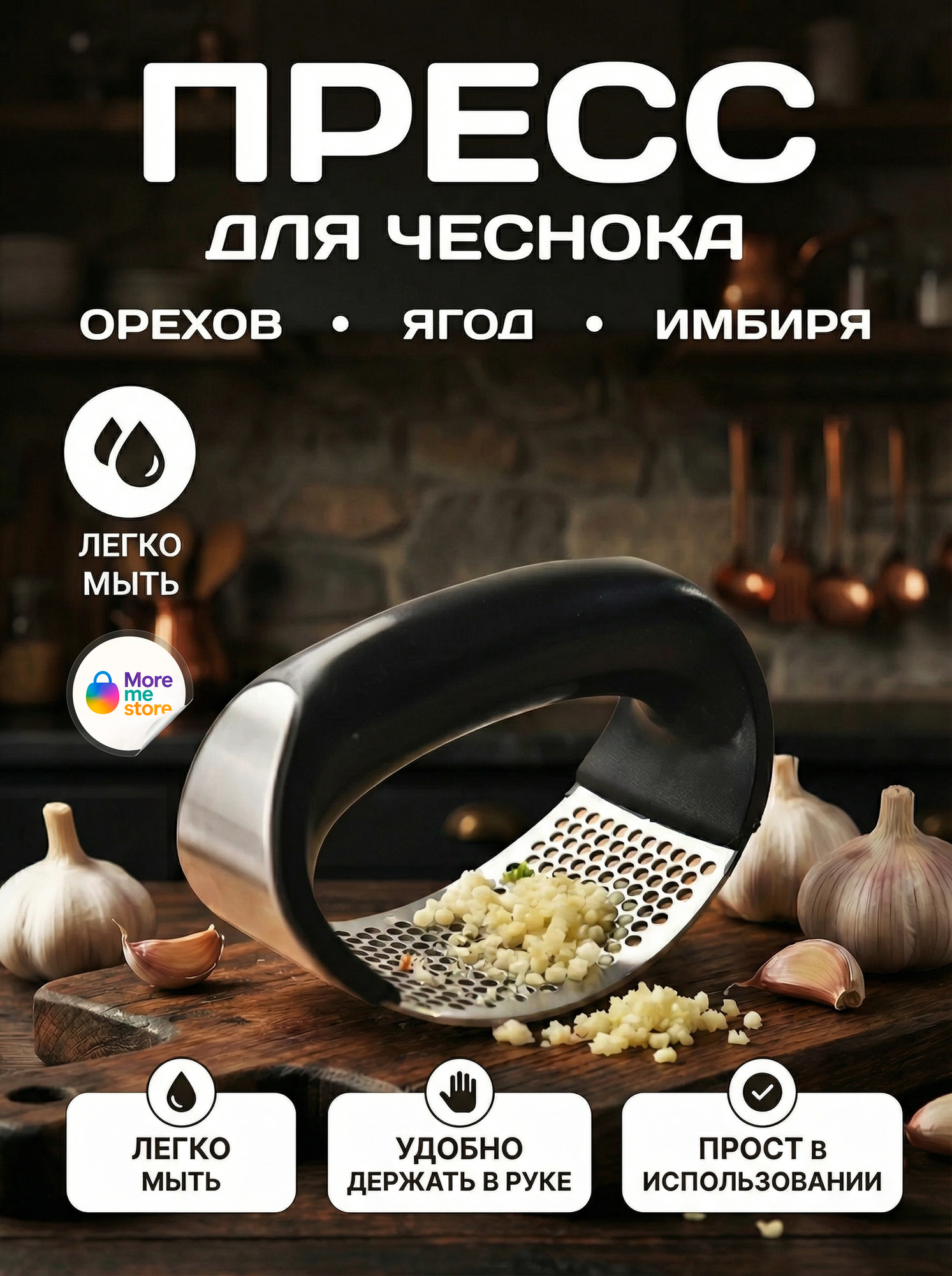 Чесночная пресс-терка для чеснока из нержавеющей стали, чеснокодавилка, пресс для чеснока