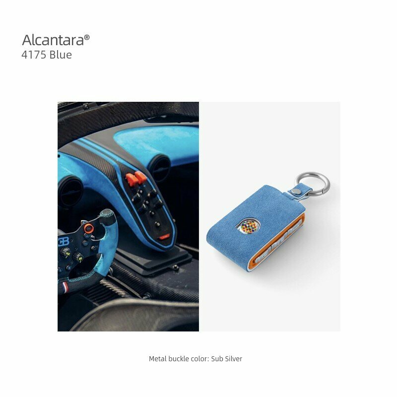 Роскошный чехол из Alcantara для ключа автомобиля Volvo XC60 S90 S60 XC90 XC40 — Синий