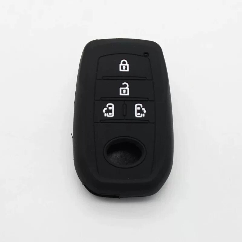 Силиконовый чехол для брелока Toyota Sienna, 4-кнопочный пульт, черный цвет, с стандартным зажимом, премиум-материал