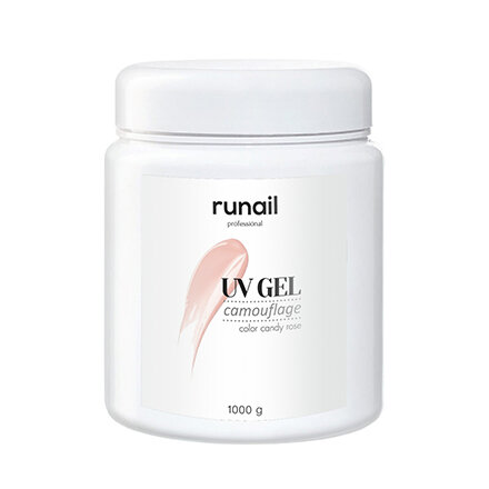 RuNail, Камуфлирующий UV-гель, розовая карамель, 1000 г