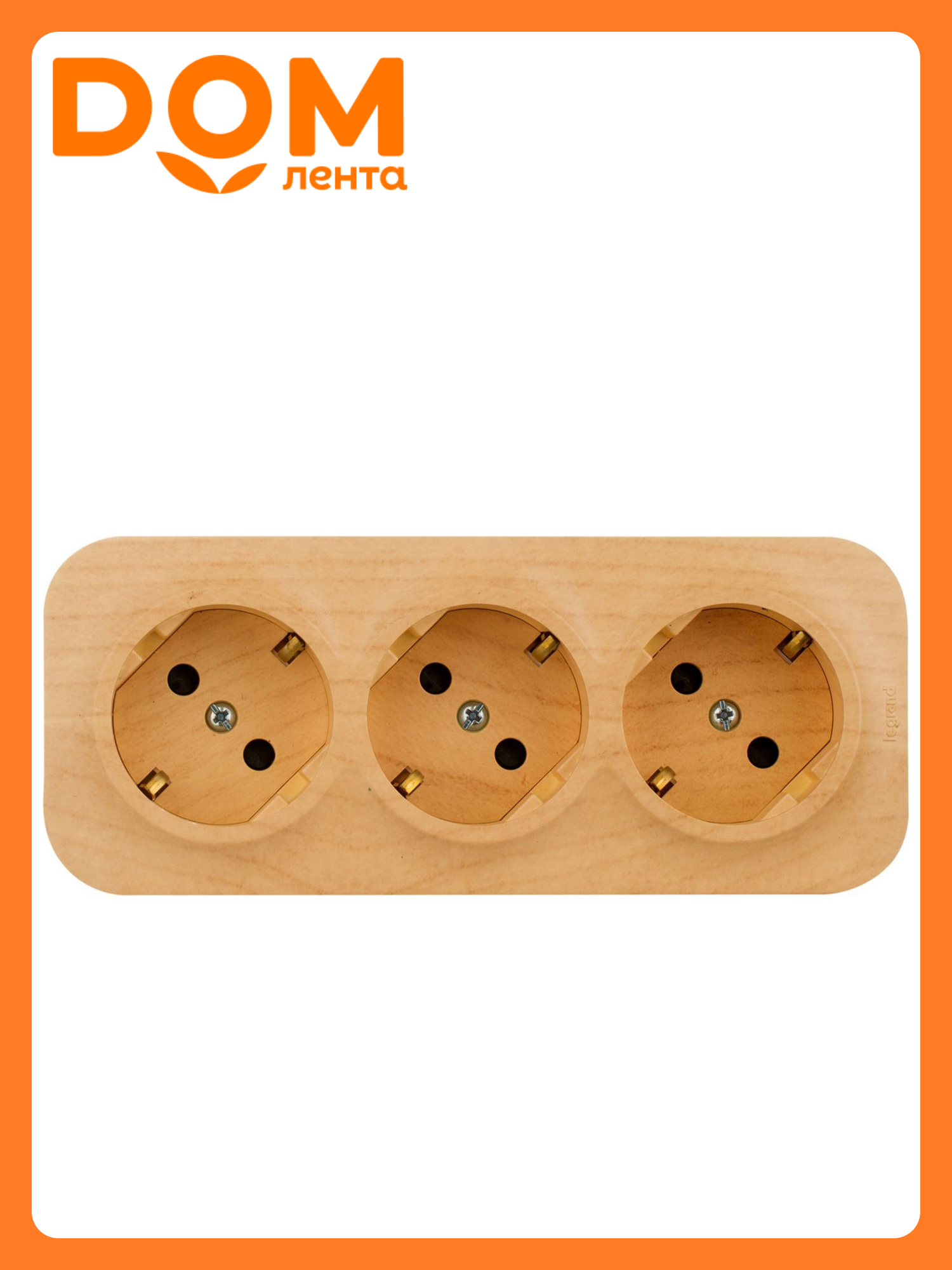 Розеточный блок Legrand Quteo 782288, дерево, IP20, заземляющий контакт