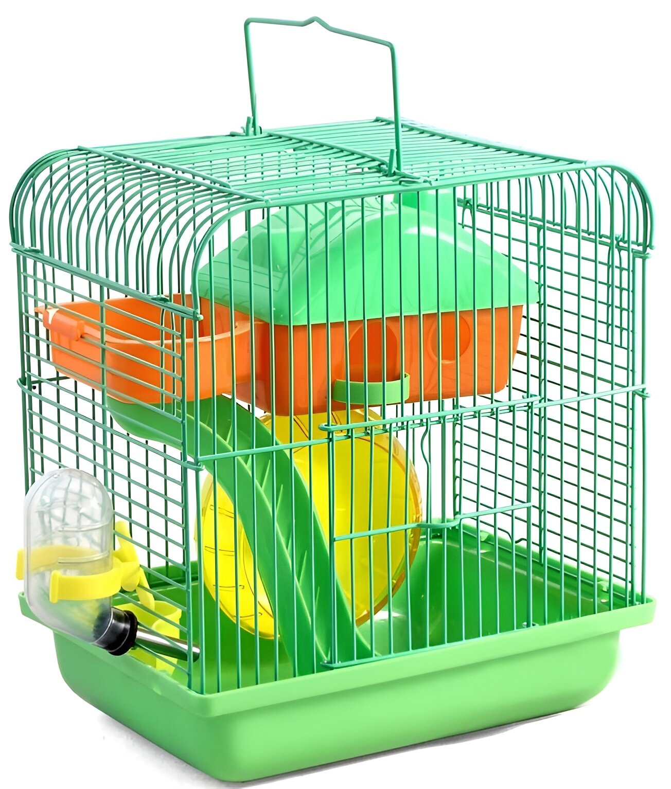 Клетка Triol YD-257, для грызунов, напольная, настольная, цвет поддона зеленый, желтый