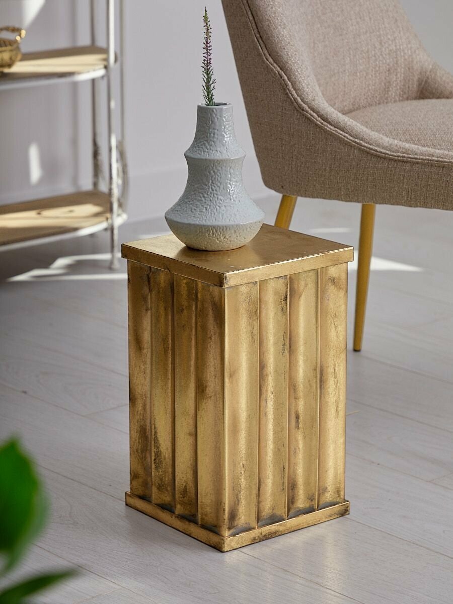 Столик-подставка Glasar 57-465/2, металл, 24x24x40 см, с эффектом состаривания