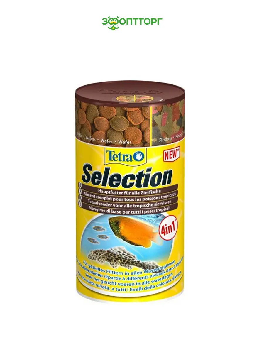 Корм Tetra Selection для всех видов рыб (хлопья, чипсы, гранулы), 100 мл