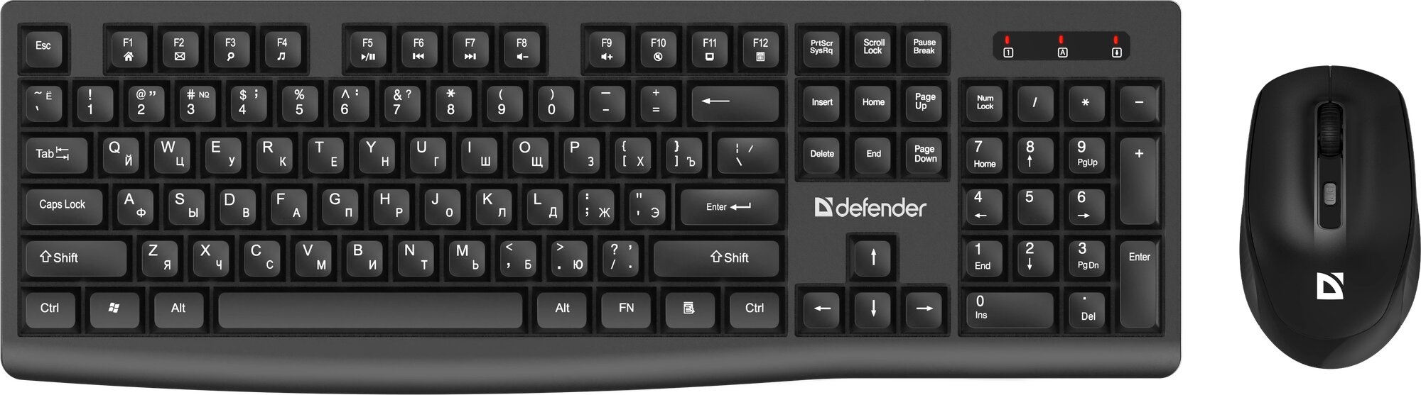 Комплект клавиатура Defender и мышь 45972 Seoul C-972 RU, черный