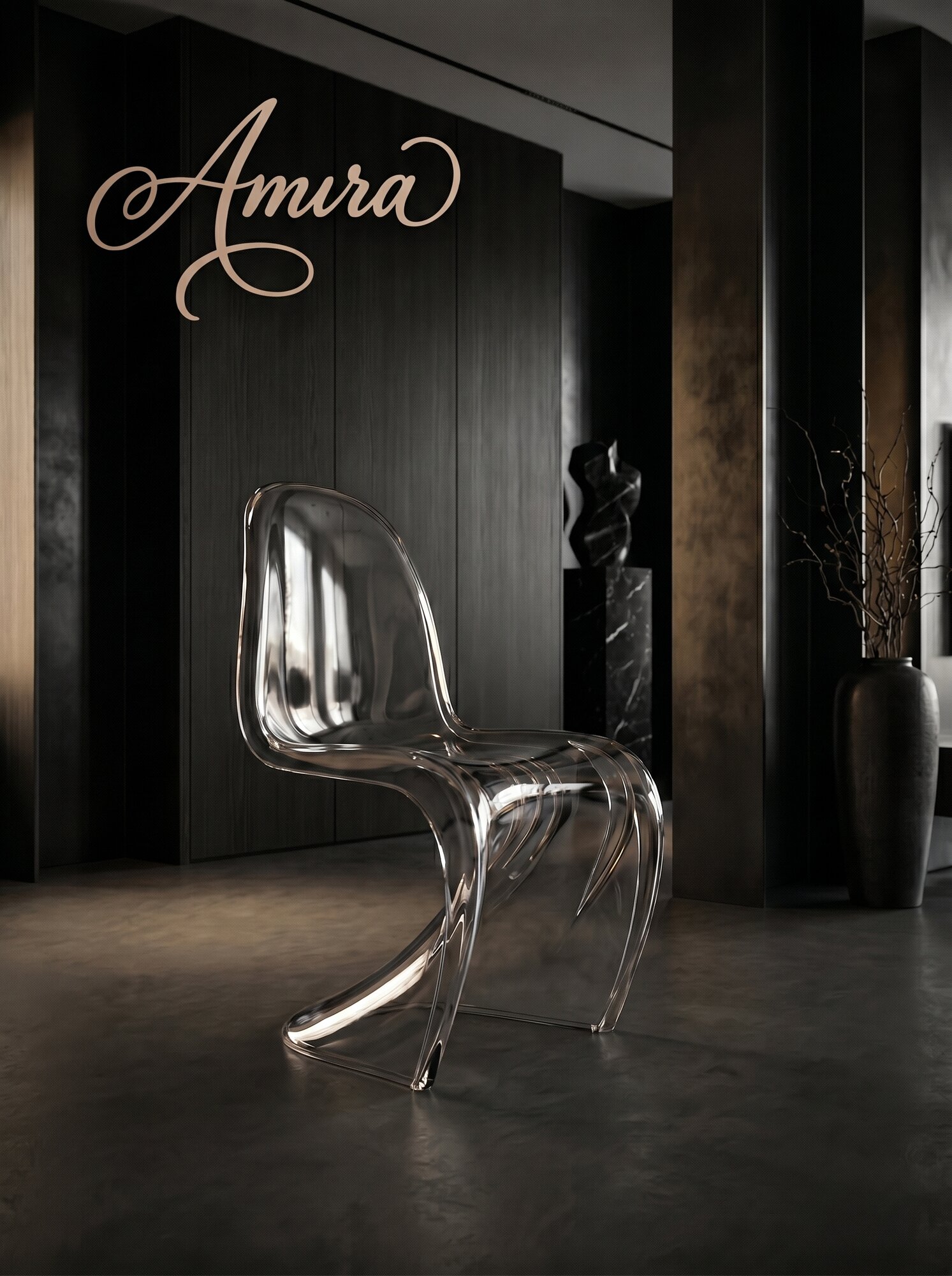 Стул Amira "Cascade" из поликарбоната, прозрачный, универсальный