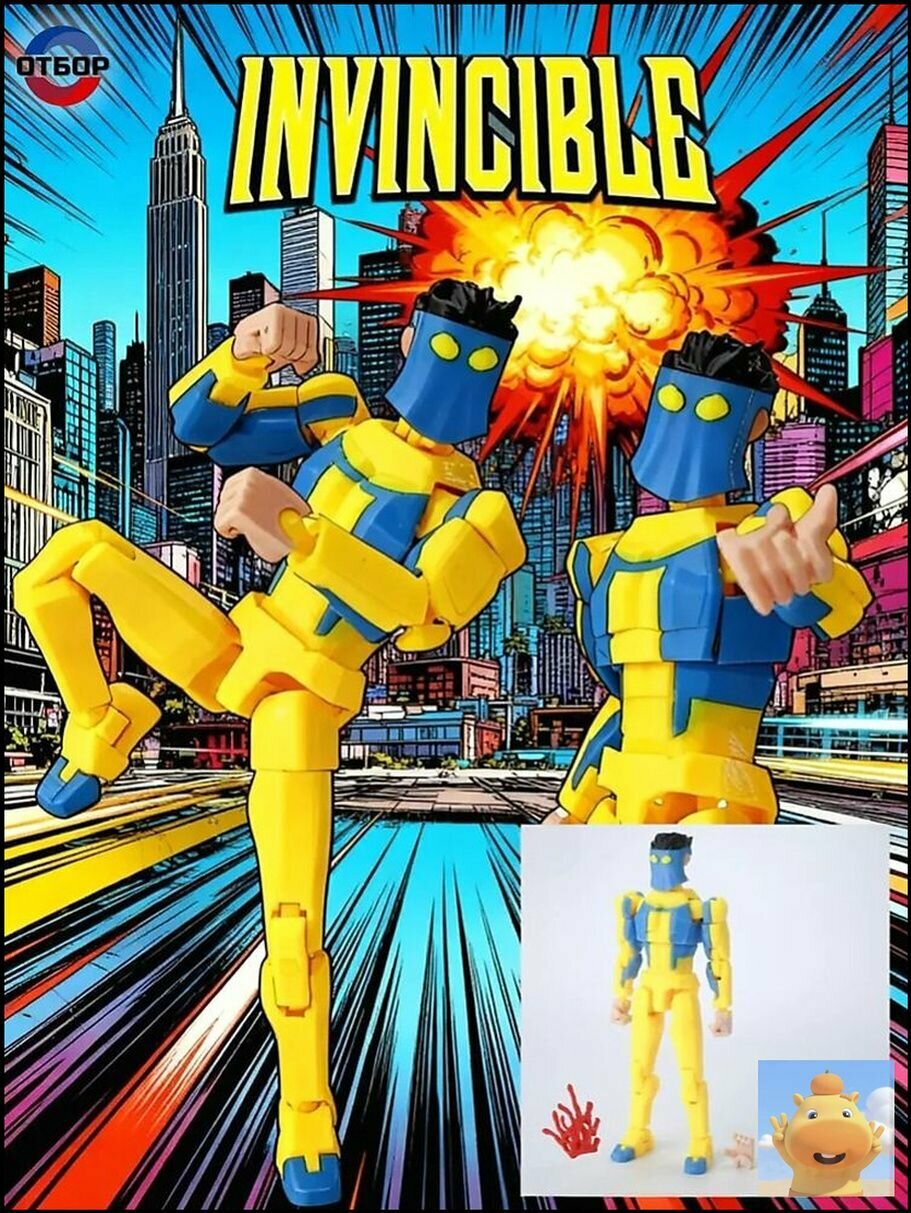 Фигурка Маскированного Марка из Invincible, 3D-печатная подвижная модель героя комиксов, зеленый цвет