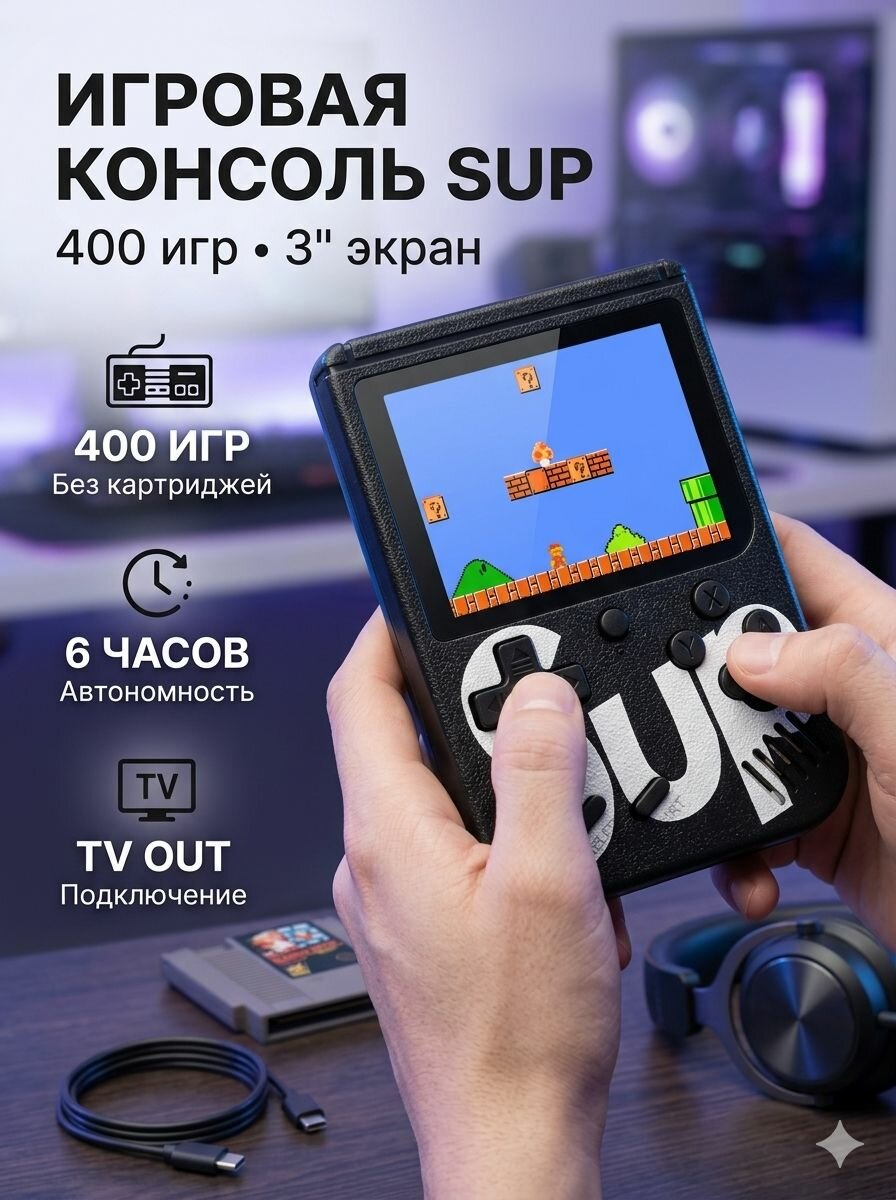 Геймпад 400 в 1 Game Box черный