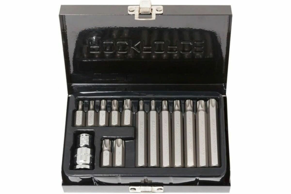 Набор бит RF-4156C TORX с битодержателем,15пр. 1/2, в кейсе ROCKFORCE