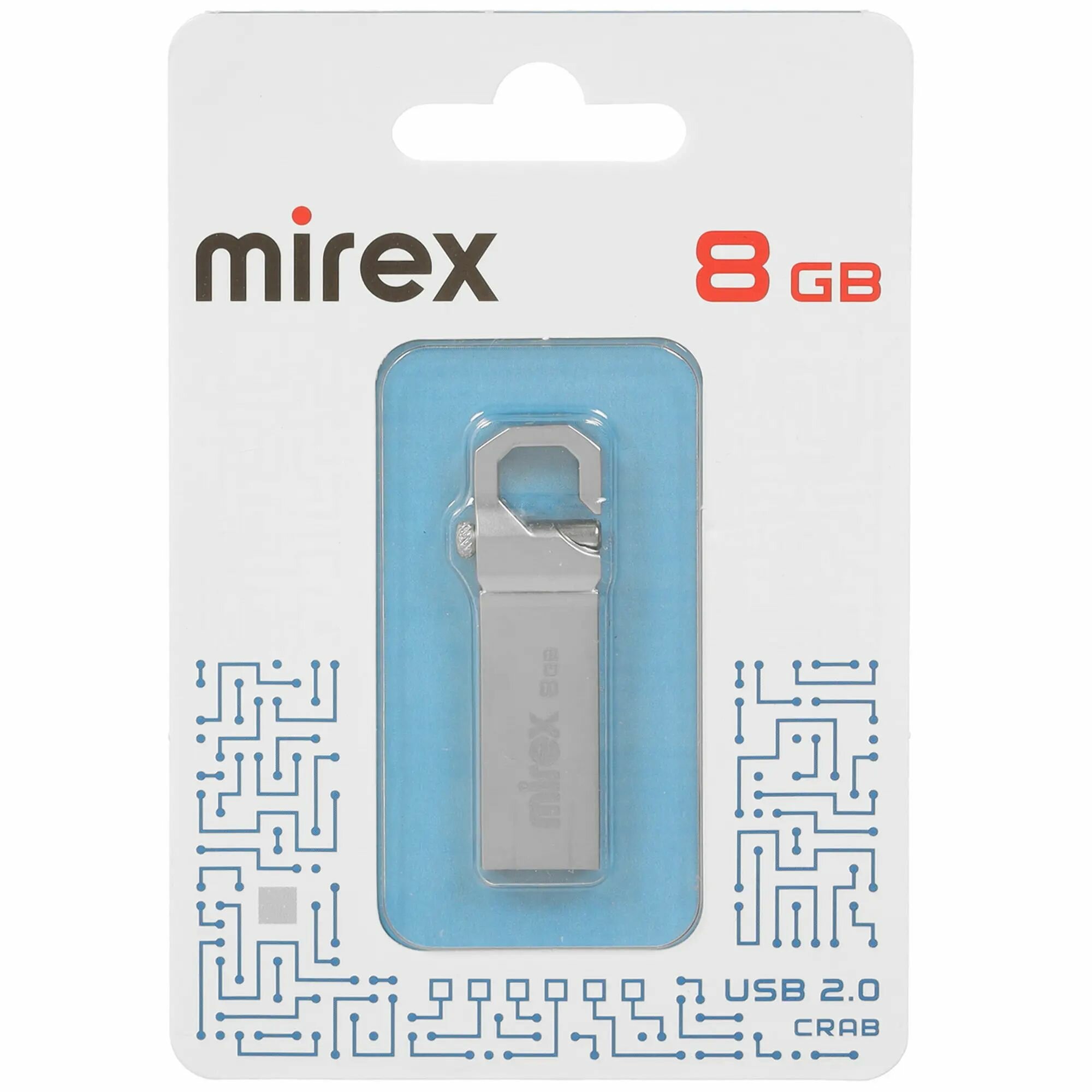 Память USB Flash 8 ГБ MIREX Crab (13600-ITRCRB08) - USB2.0, USB Type-A, чтение до - 24 МБ/с, запись до - 12 МБ/с