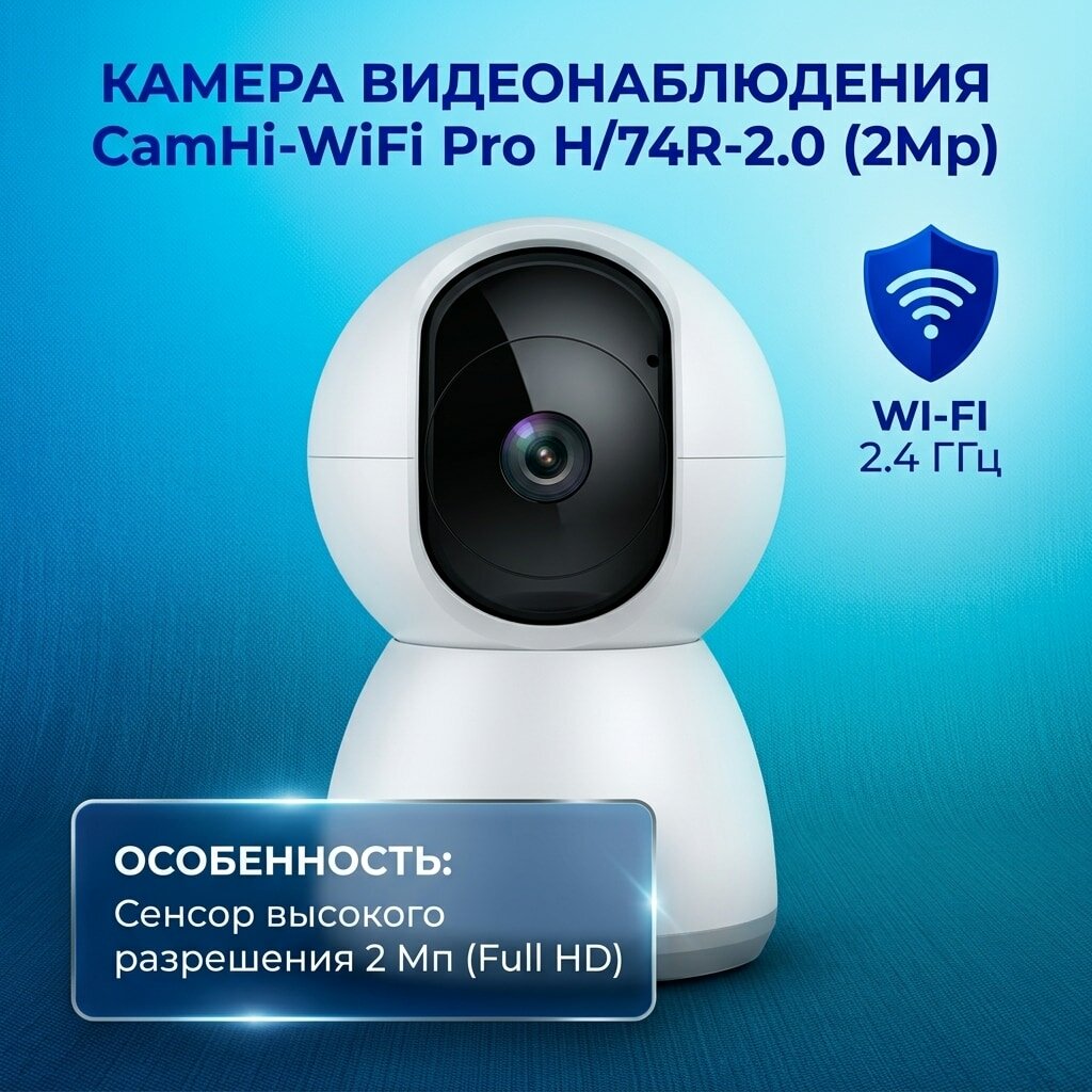 Домашняя Wi-Fi IP камера CamHi 2Мп -CamHi-WiFi Pro H/74R-2.0