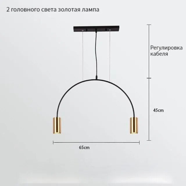 RUIBO Люстра LED 5 Вт, модель PL67, металл, бронза/черный, 220 В, площадь освещения 8-20 кв. м, GU10 — фото 1