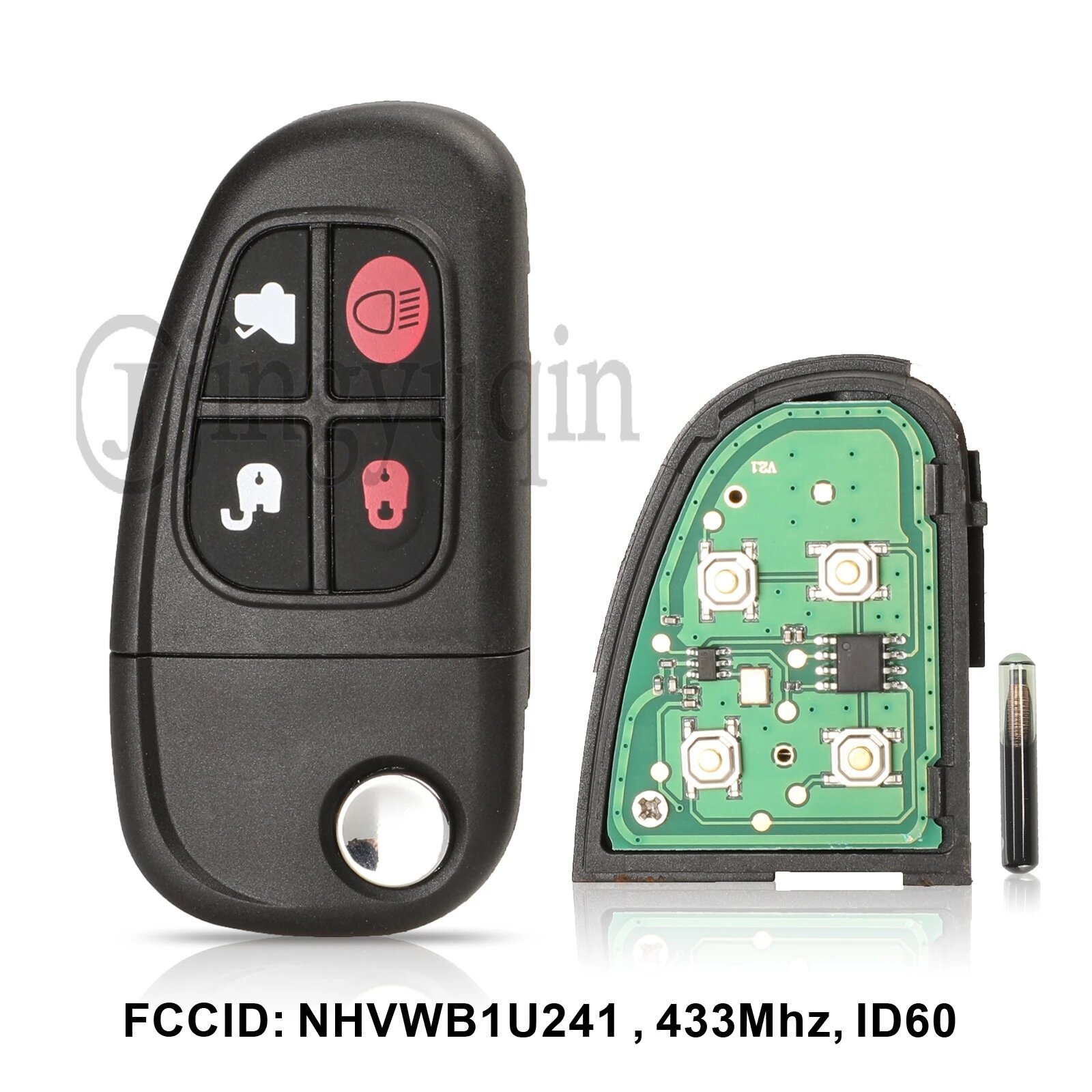 Ключ для Jaguar 4 кнопки 433MHz NHVWB1U241