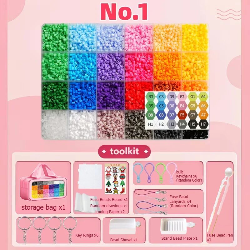 Мини-бусины Hama для термомозаики 7200 шт. Цвет: No.1, tool set