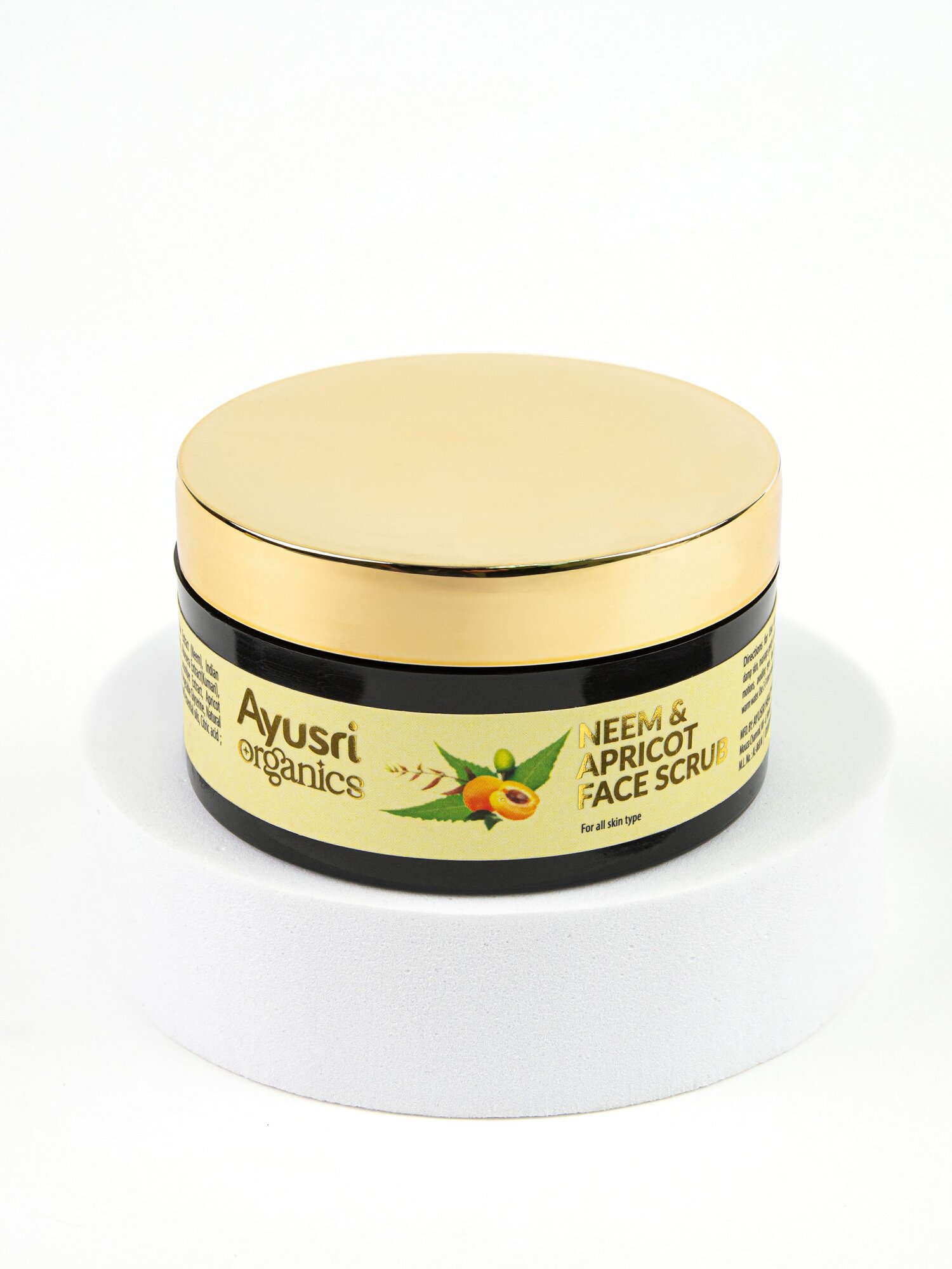 Скраб для лица с Нимом и Абрикосом (Neem and Apricot face scrub AYUSRI), 50 гр