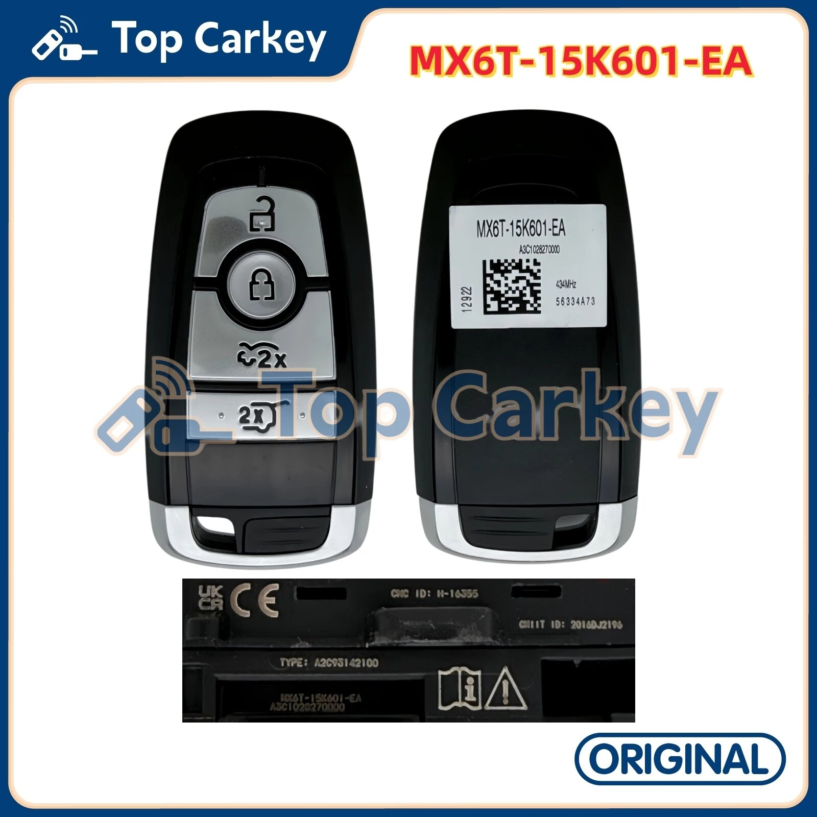Оригинальный смарт-ключ MX6T-15K601-EA 4BTN для Ford