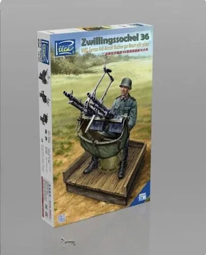 Сборная модель Riich Models 1/35 Немецкая зенитная установка 36 с фигурой солдата и фототравлением, RV35047