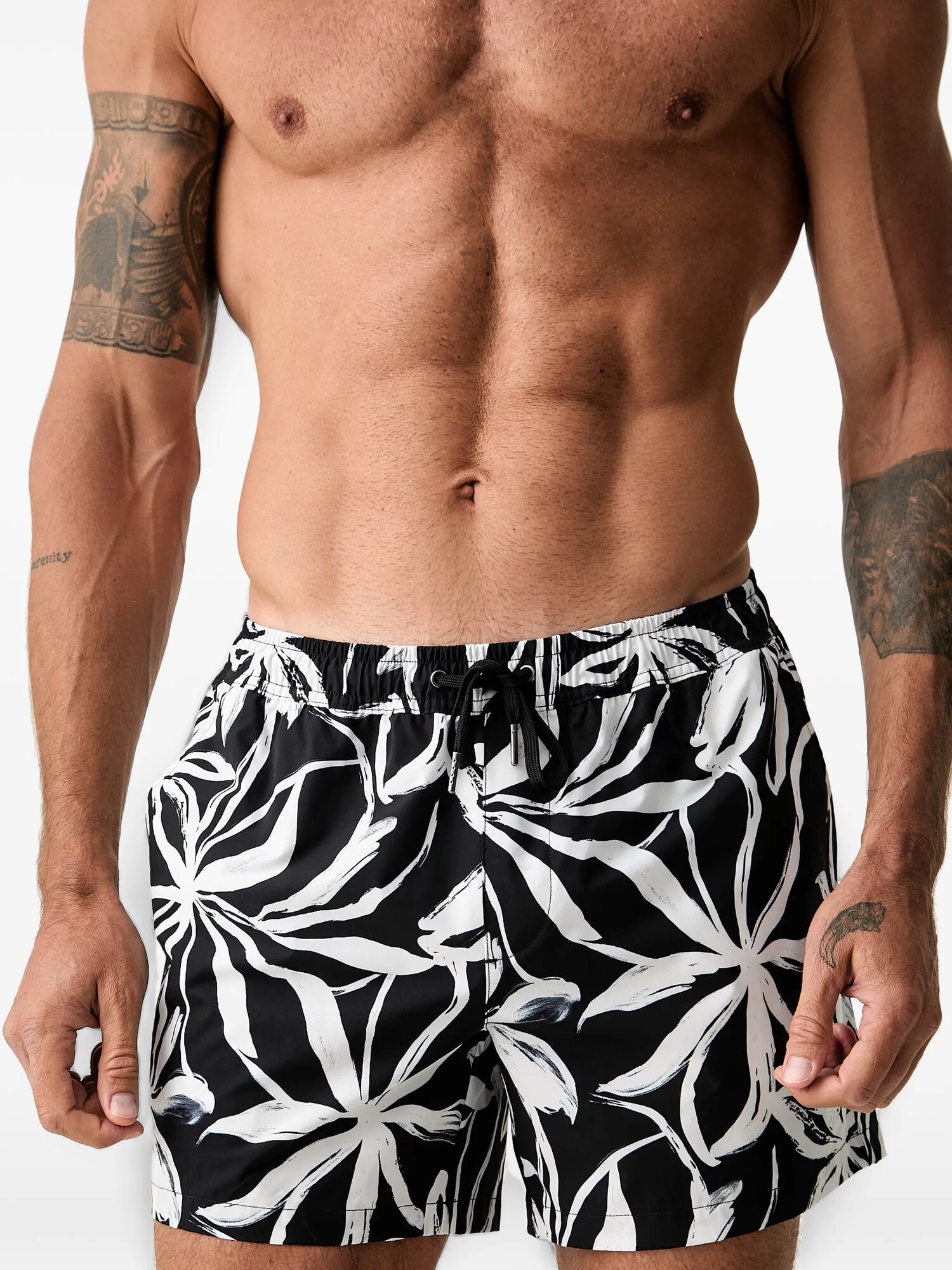 Шорты для плавания Floral-print drawstring swim shorts