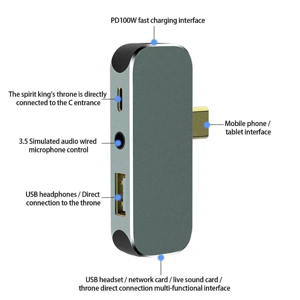 Сменный док-станция Ks-is USB C 5 в 1 KS-763, универсальный зарядный адаптер