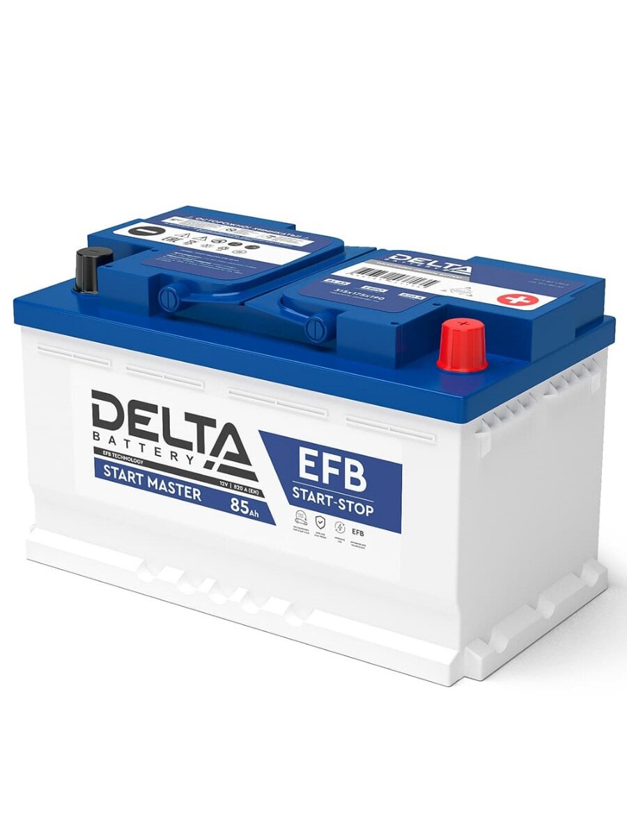 Аккумулятор Delta START MASTER 85 Ah EFB, 12V, 820A CCA, автомобильный