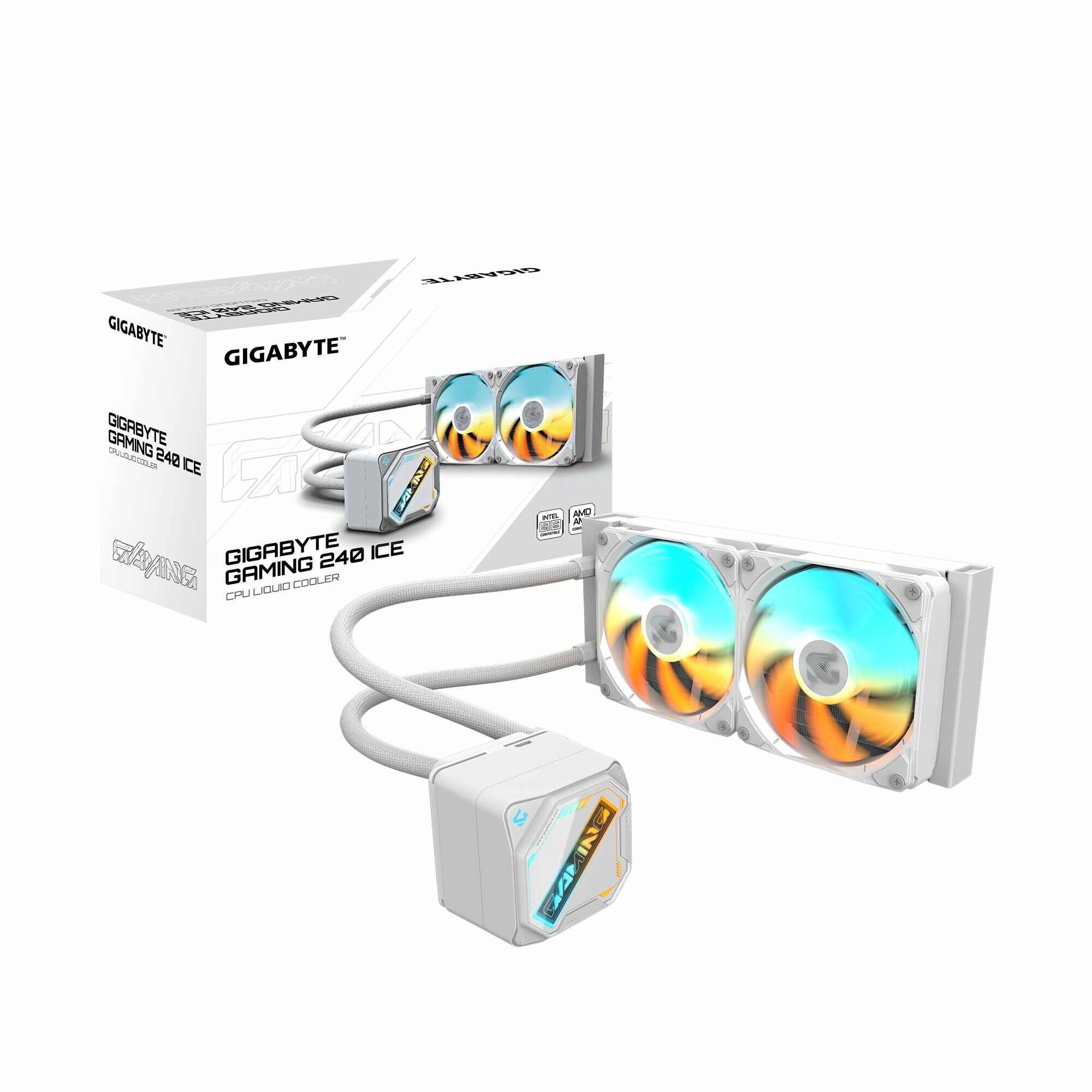 Жидкостная система охлаждения GIGABYTE Gaming GME 240I 2 x 120mm ARGB Fan, LGA 1200, LGA 1700, LGA 1851, AM5, AM4