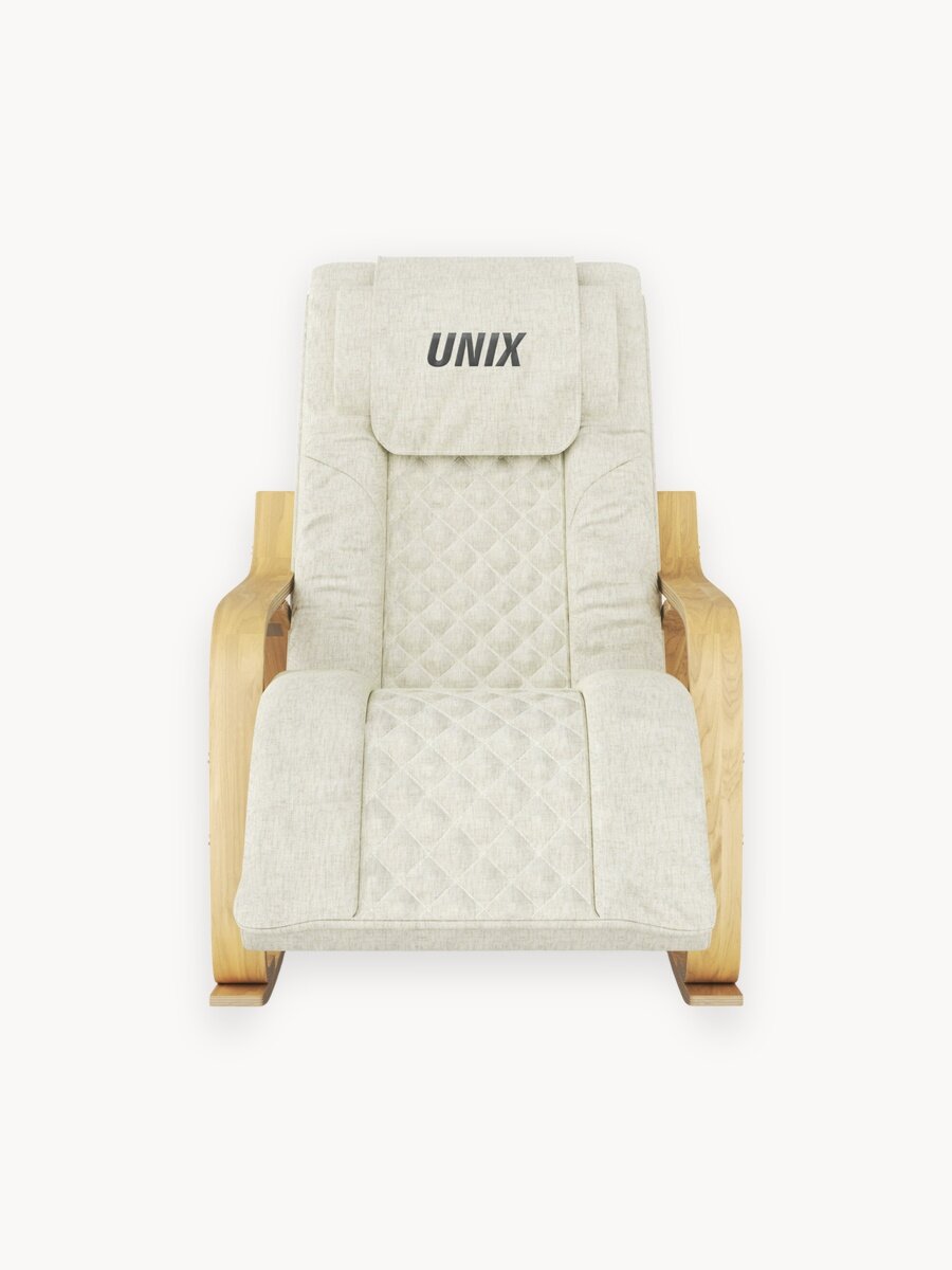 Массажное кресло с подушкой UNIX Avola Grey с роликовым массажером для спины, шеи и плеч, для дома, с пультом ДУ