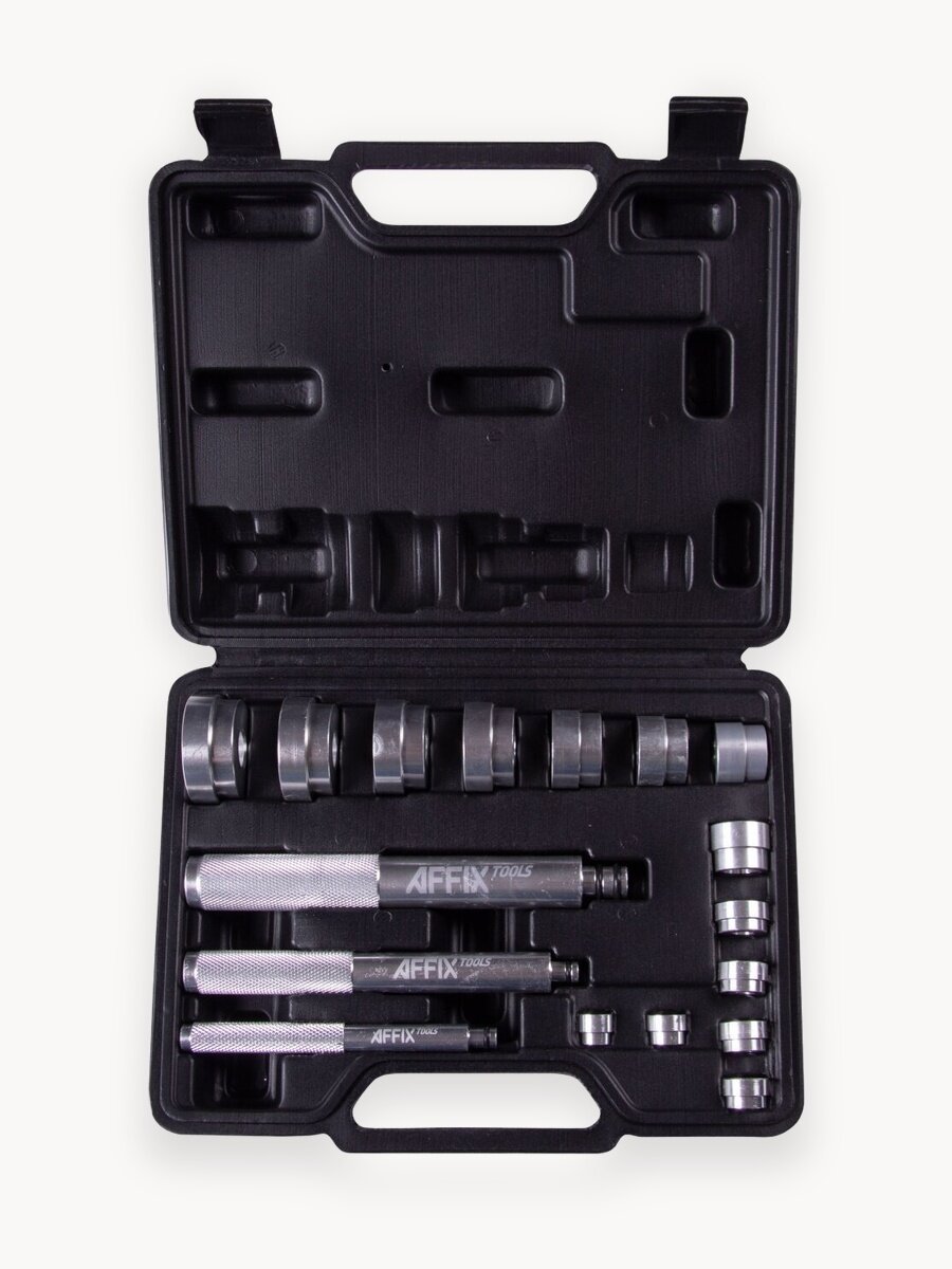 Набор оправок алюминиевых для подшипников, 10-32 мм, кейс, 17 предметов AFFIX AF10020017C