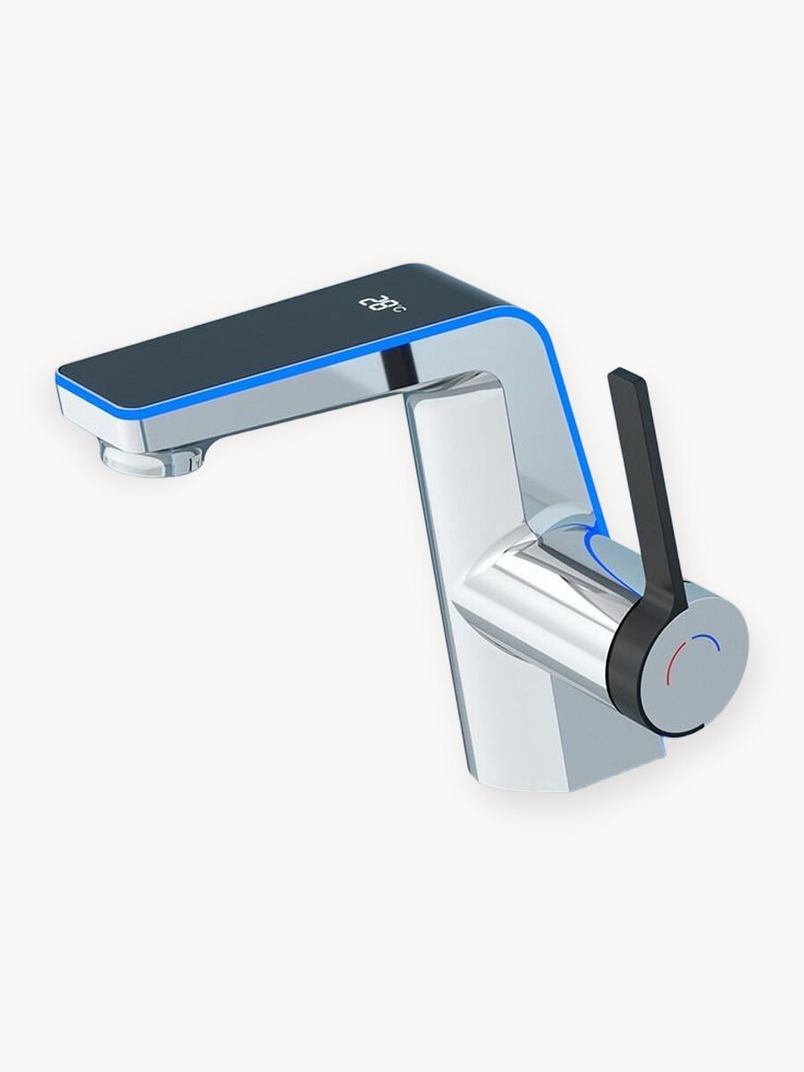 Смеситель для ванной комнаты, цифровой дисплей/подсветка, горячая и холодная вода, с одной ручкой, многофункциональный кран