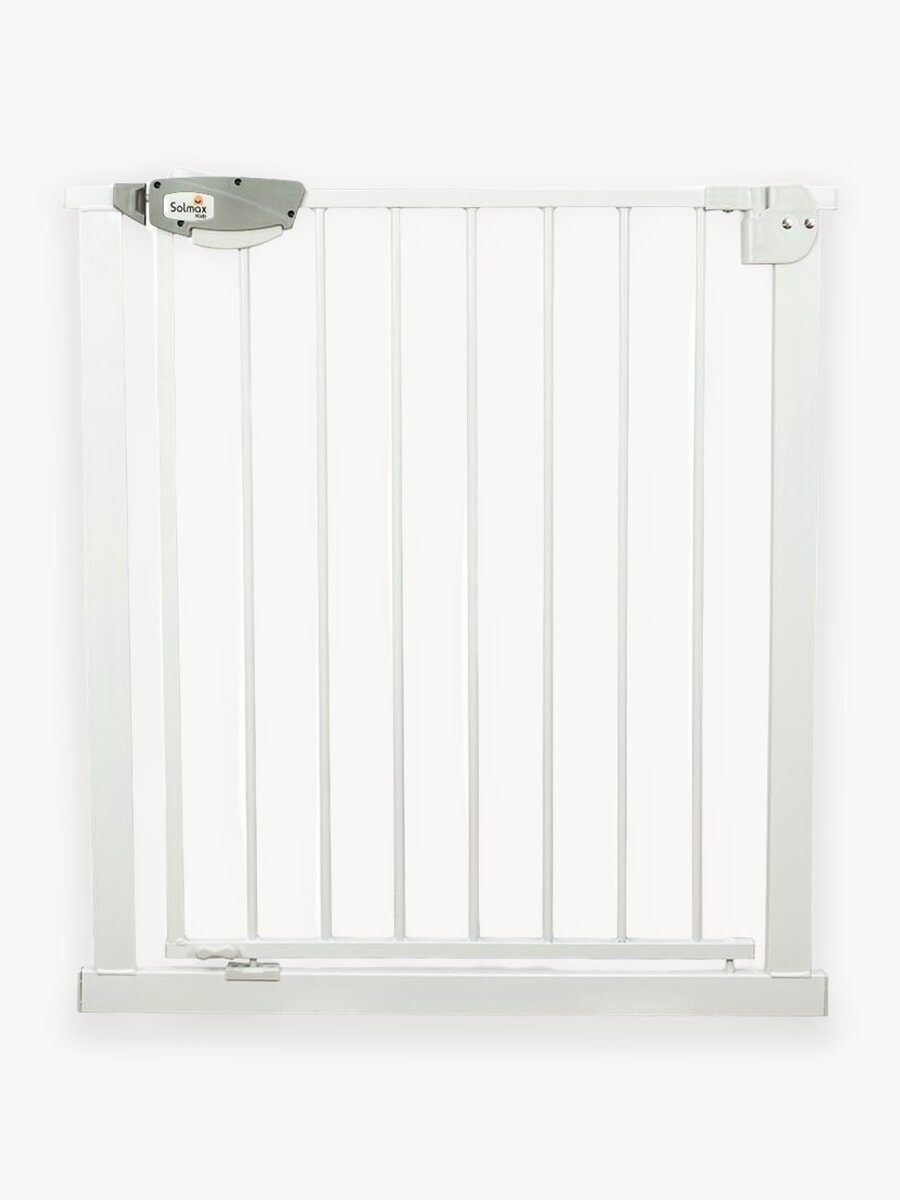 Защитный барьер калитка детский для проемов и лестниц, ворота безопасности белые, 76-84 см