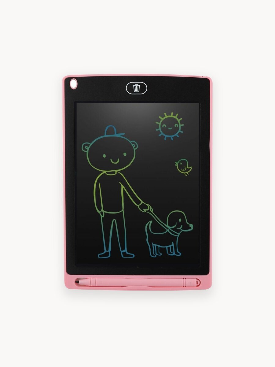Планшет для рисования графический 19*29 см со стилусом, розовый, LCD экран