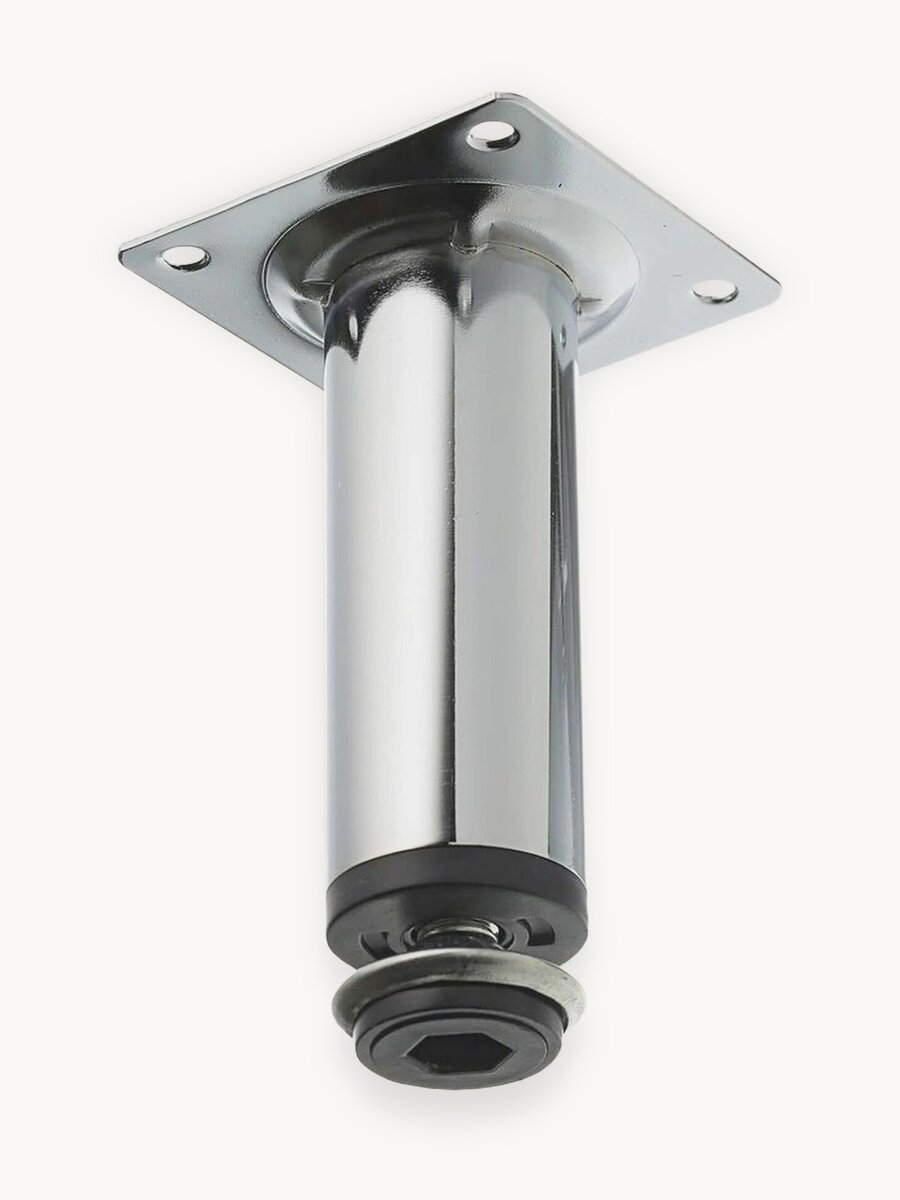 Ножки мебельные 100 мм, регулируемые, цвет Хром, комплект 2шт