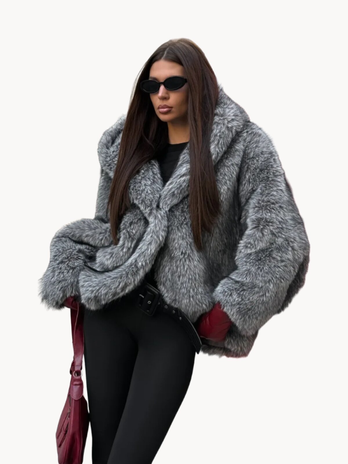 Полушубок с капюшоном