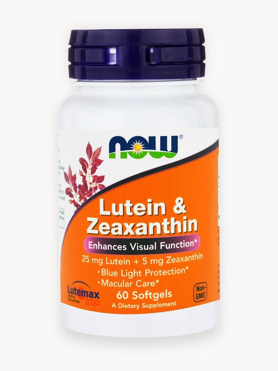 Капсулы NOW Lutein & Zeaxanthin, 60 шт.