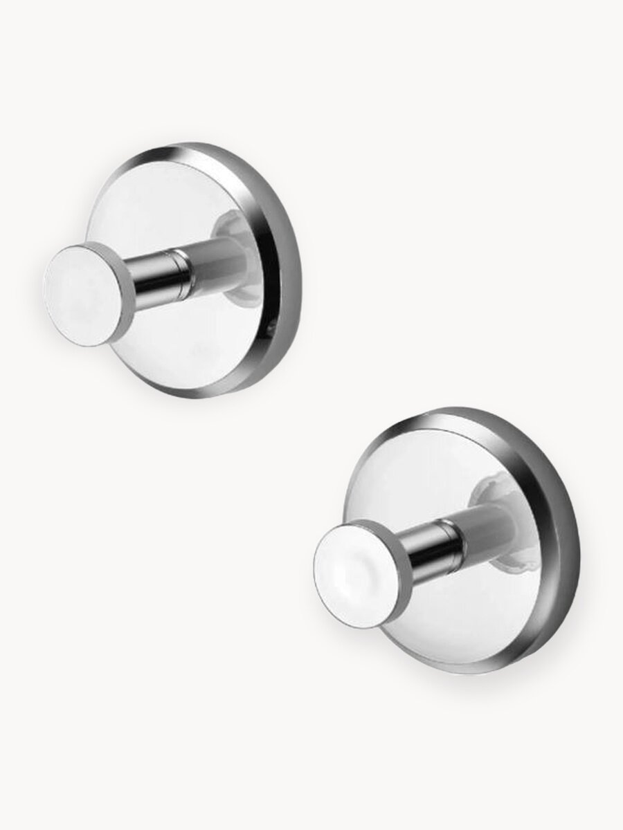 Крючки на вакуумной присоске для полотенец душа, ванны и кухни на холодильник FEST 2шт, хром