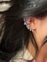 Серьги каффы, искусственный камень, серебристый