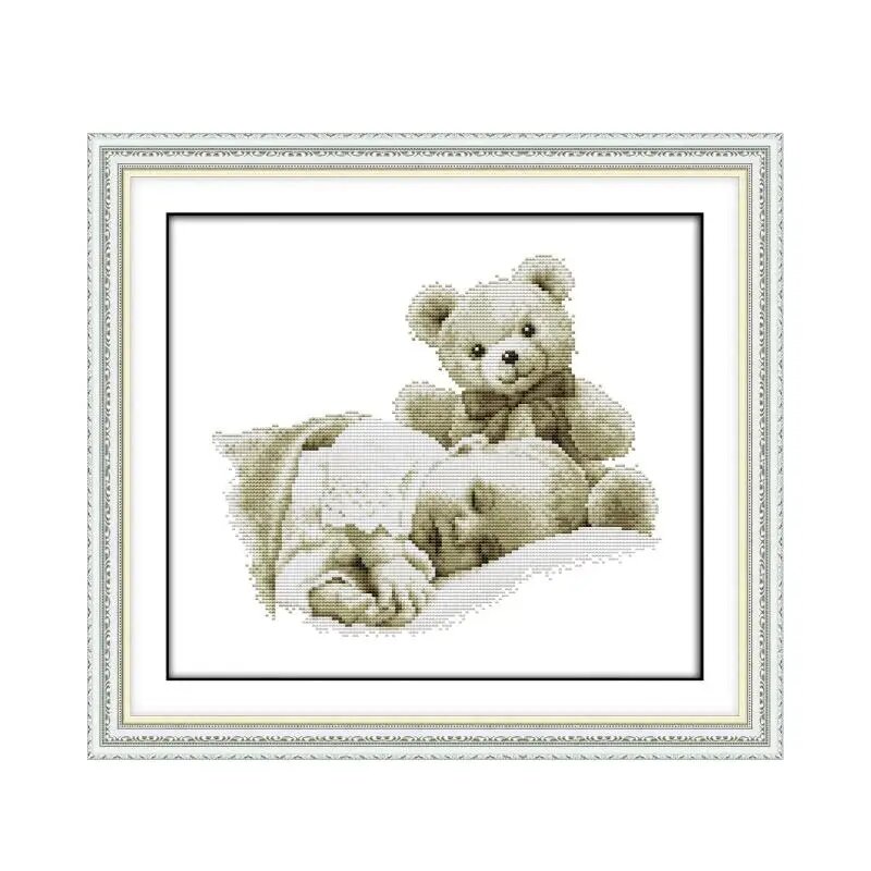 Наборы для вышивания крестиком с нанесенным рисунком: узоры для малыша и его куклы, 11CT, 14CT, наборы для рукоделия с нанесенным рисунком и нитками, декор для дома