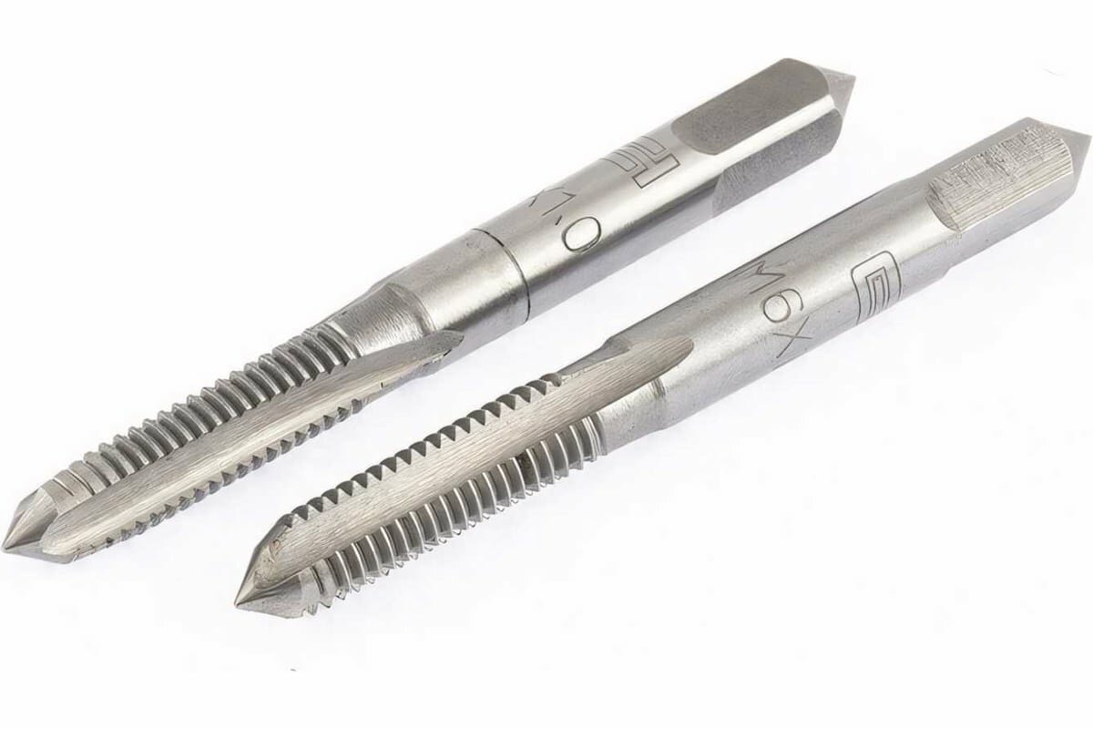 СИБРТЕХ Метчик ручной М6х1 мм, резьбонарезание металла, набор 2 шт, код 76617